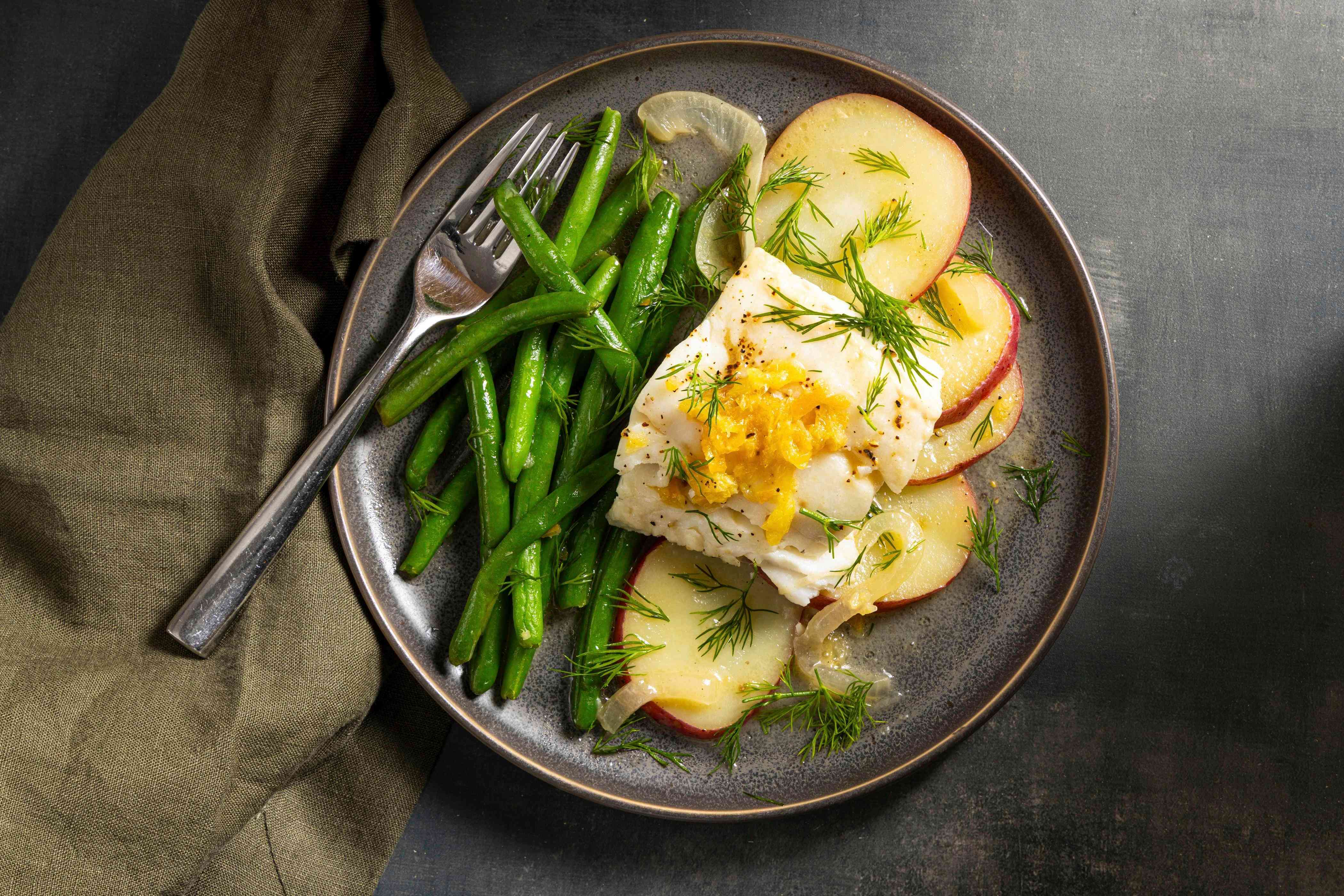 One-Pan Lemony Cod with Potatoes and Green Beans | America's Test Kitchen