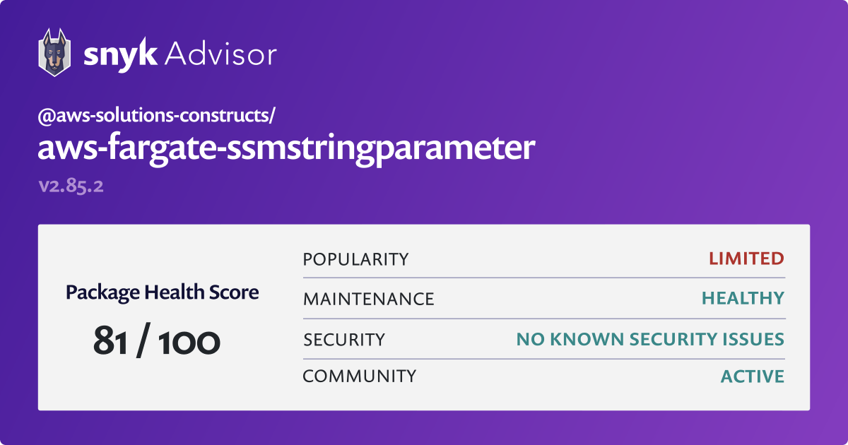 @aws-solutions-constructs/aws-fargate-ssmstringparameter - npm package ... @aws-solutions-constructs/aws-fargate-ssmstringparameter - npm package ...