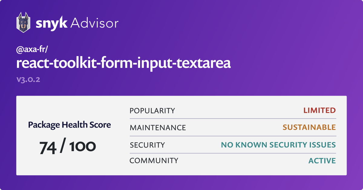 Axa Frreact Toolkit Form Input Textarea Npm Package Snyk