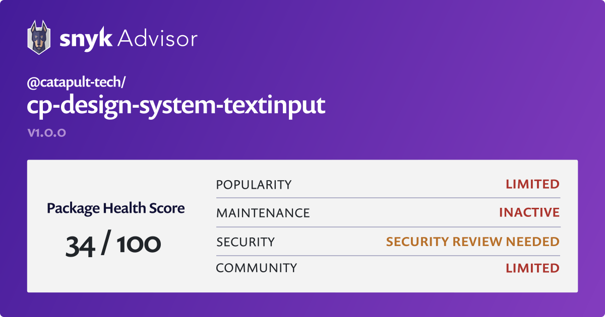 Catapult Techcp Design System Textinput Npm Package Snyk