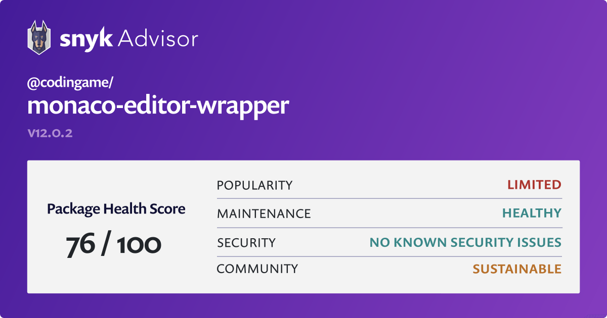 @codingame/monaco-editor-wrapper - npm package | Snyk @codingame/monaco-editor-wrapper - npm package | Snyk