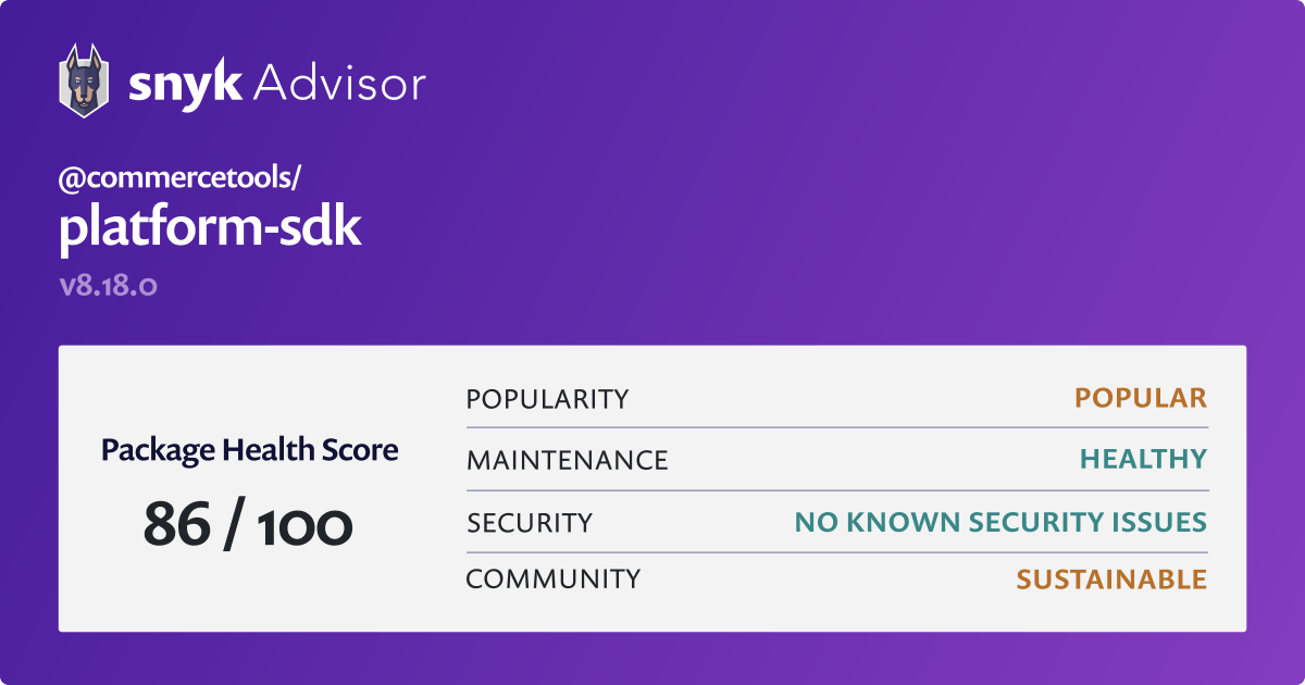 @commercetools/platform-sdk - npm package | Snyk