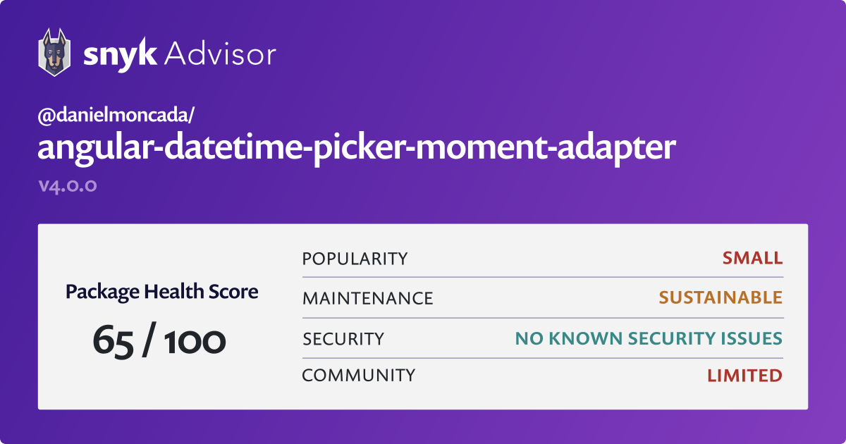 Danielmoncadaangular Datetime Picker Moment Adapter Npm Package Snyk