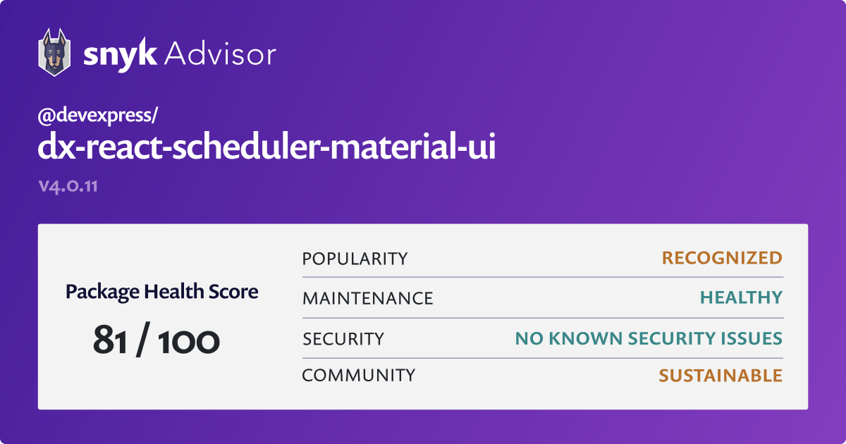 @devexpress/dx-react-scheduler-material-ui - npm package | Snyk @devexpress/dx-react-scheduler-material-ui - npm package | Snyk
