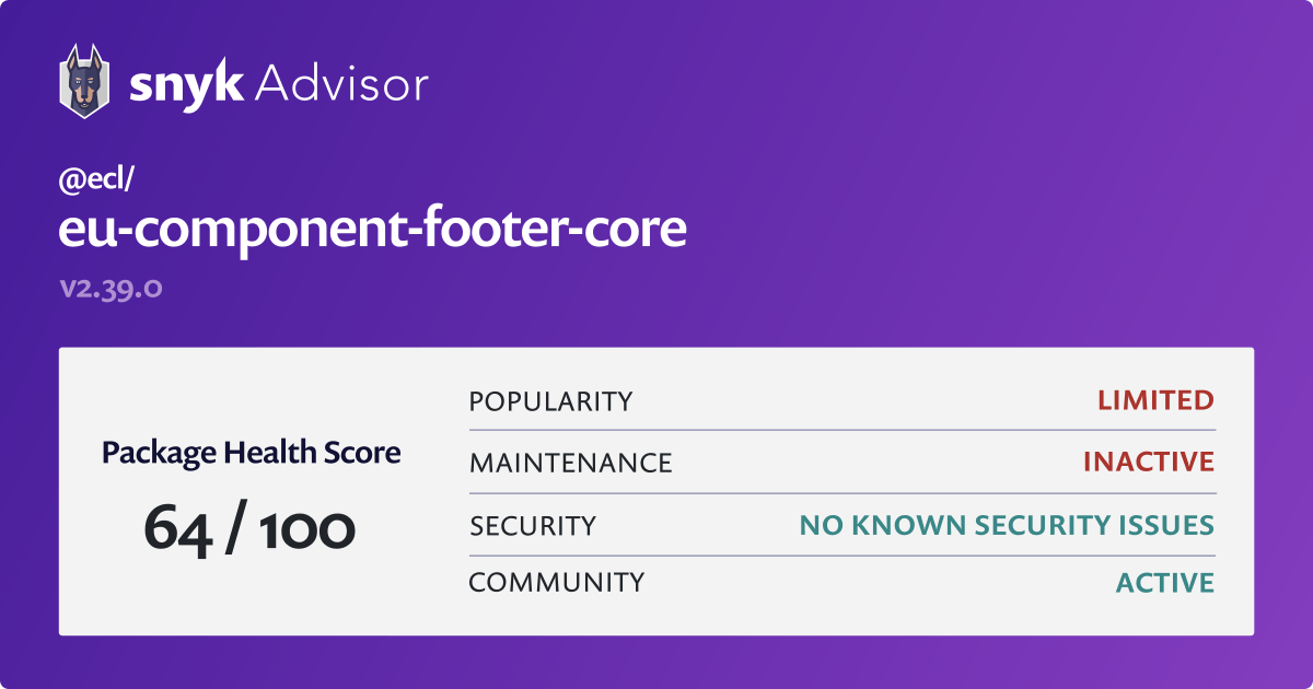 @ecl/eu-component-footer-core - npm package | Snyk @ecl/eu-component-footer-core - npm package | Snyk