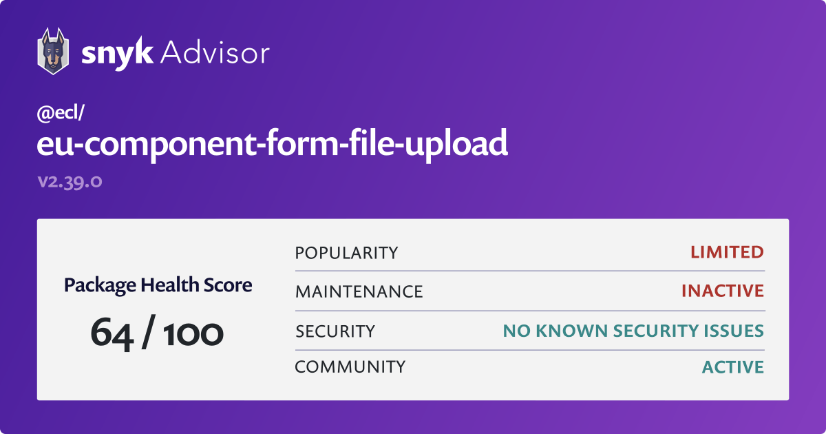 Ecleu Component Form File Upload Npm Package Snyk