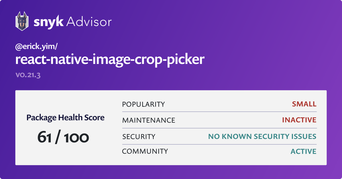 @erick.yim/react-native-image-crop-picker - npm package | Snyk