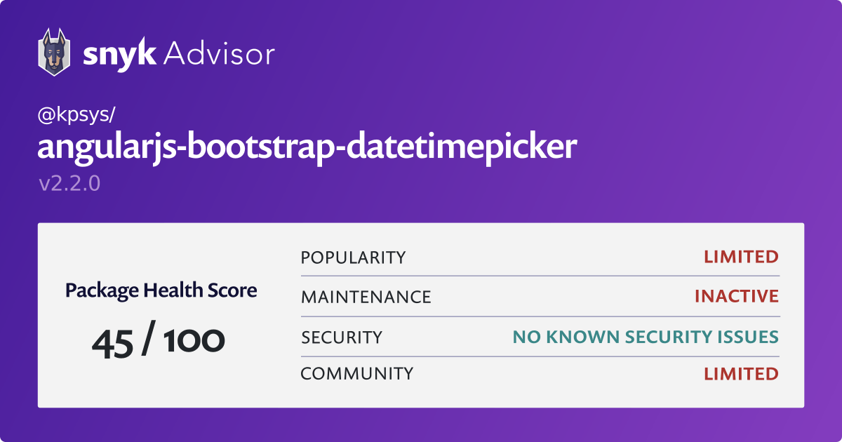  kpsys angularjs bootstrap datetimepicker Npm Package Snyk