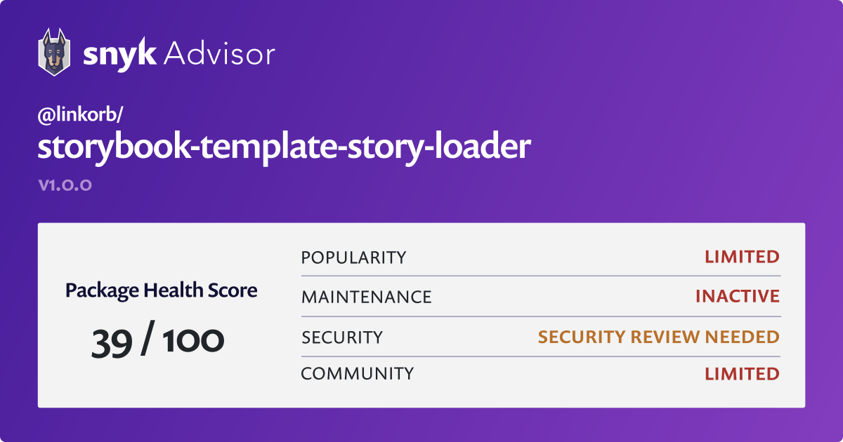 @linkorb/storybook-template-story-loader - npm package | Snyk