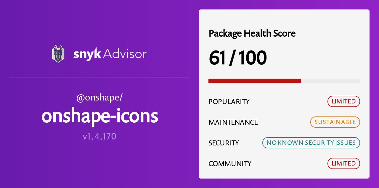 @onshape/onshape-icons - npm Package Health Analysis | Snyk