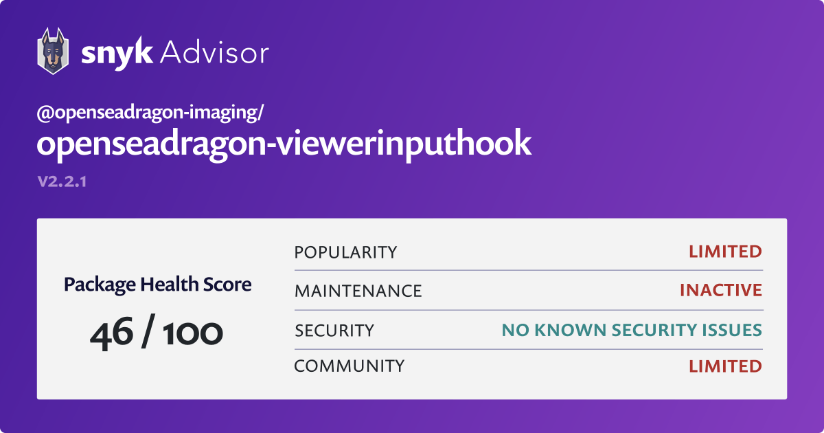 Openseadragon Imagingopenseadragon Viewerinputhook Npm Package Snyk