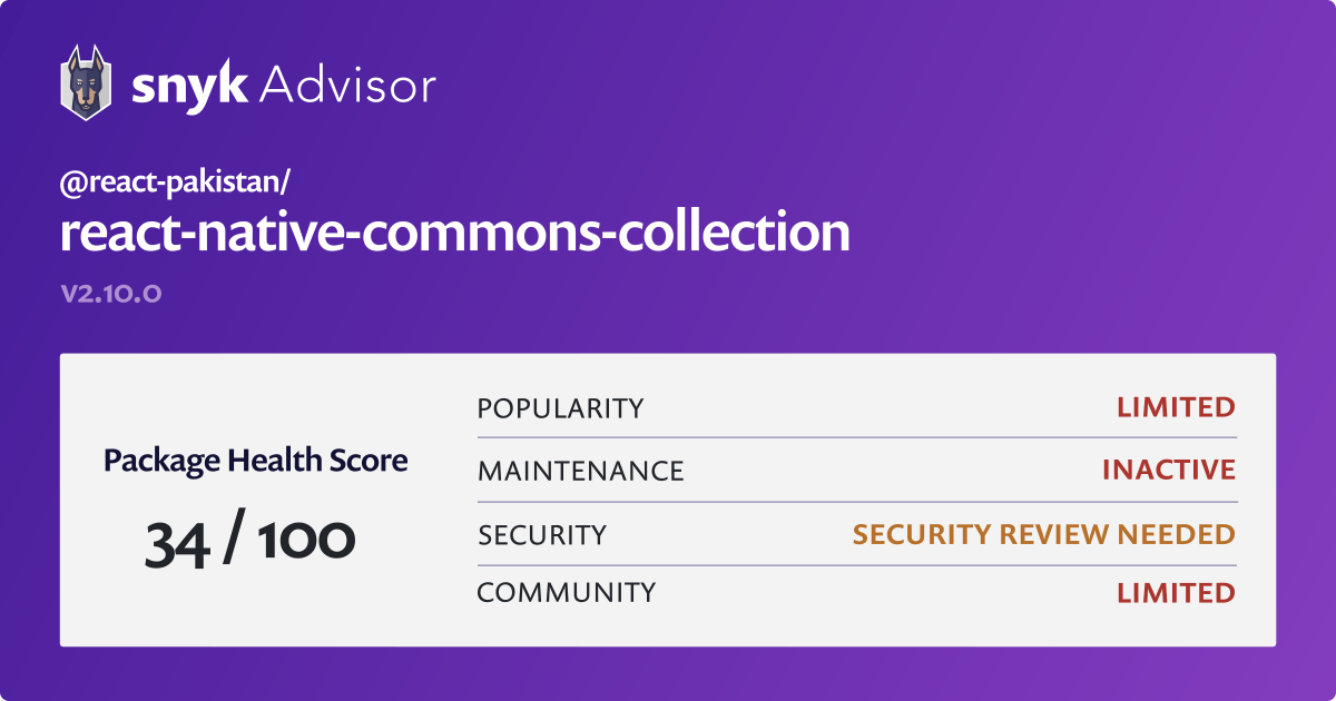 @react-pakistan/react-native-commons-collection - npm package | Snyk @react-pakistan/react-native-commons-collection - npm package | Snyk