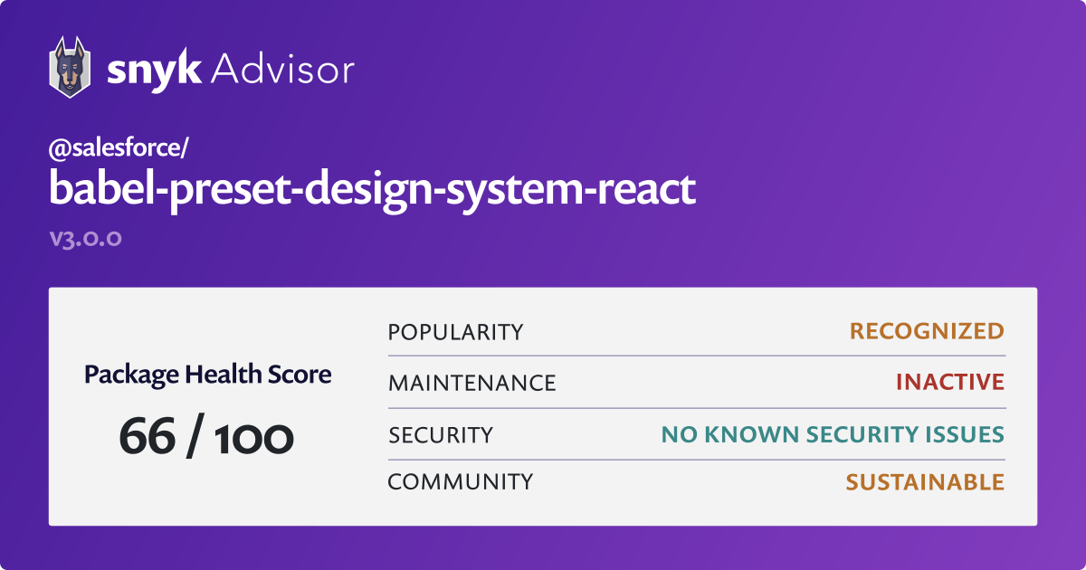 @salesforce/babel-preset-design-system-react - npm package | Snyk