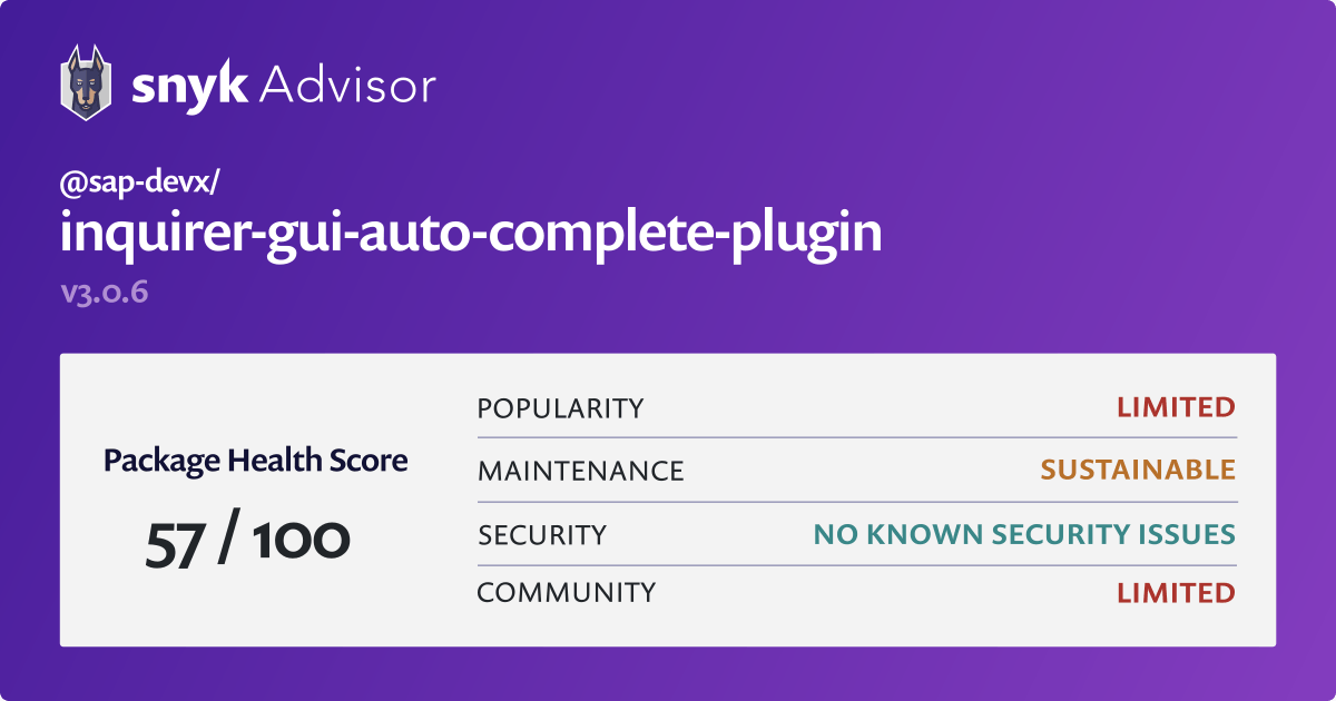 Sap Devxinquirer Gui Auto Complete Plugin Npm Package Snyk