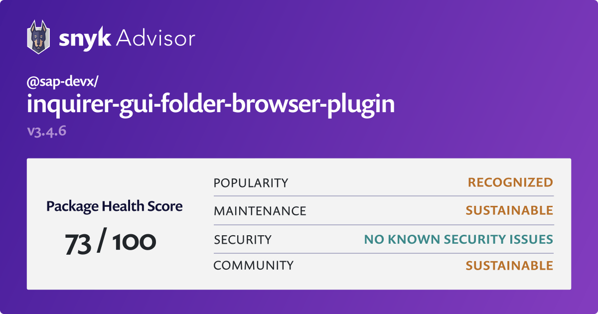 @sap-devx/inquirer-gui-folder-browser-plugin - npm package | Snyk