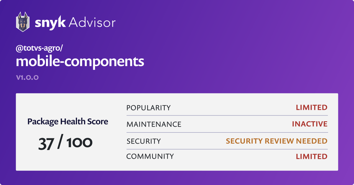 @totvs-agro/mobile-components - npm package | Snyk @totvs-agro/mobile-components - npm package | Snyk