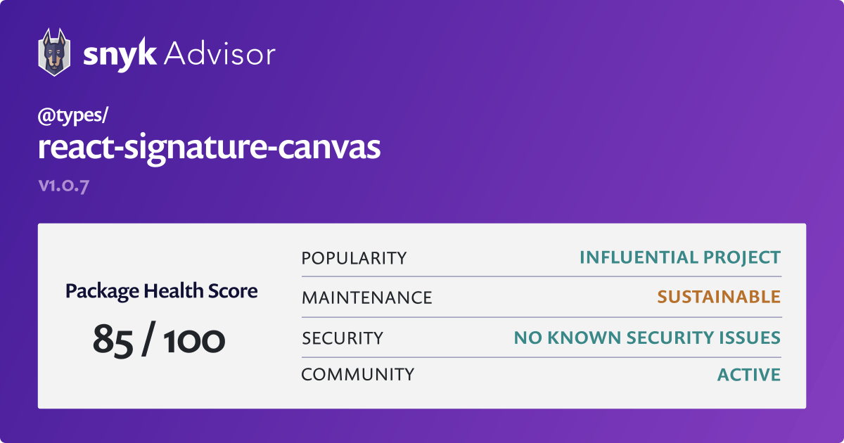 Typesreact Signature Canvas Npm Package Snyk