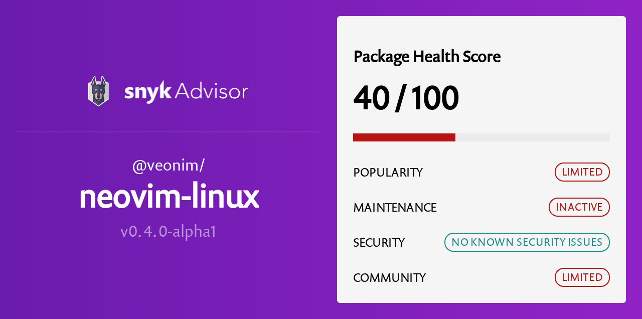 @veonim/neovim-linux - npm Package Health Analysis | Snyk @veonim/neovim-linux - npm Package Health Analysis | Snyk