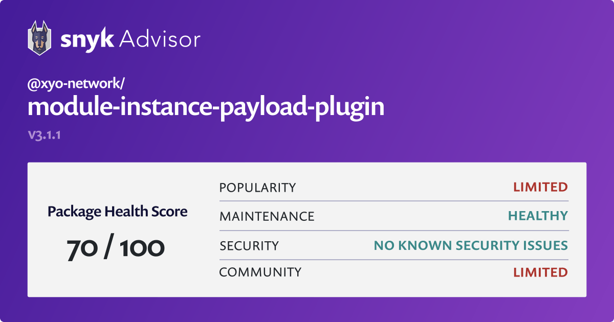 @xyo-network/module-instance-payload-plugin - npm package | Snyk @xyo-network/module-instance-payload-plugin - npm package | Snyk