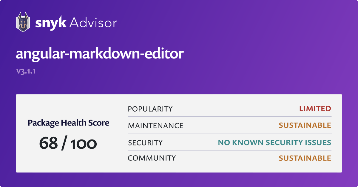 angular-markdown-editor - npm package | Snyk angular-markdown-editor - npm package | Snyk