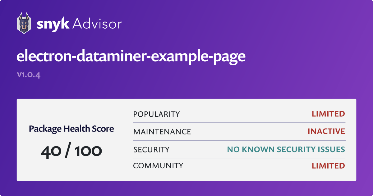 electron-dataminer-example-page - npm package | Snyk