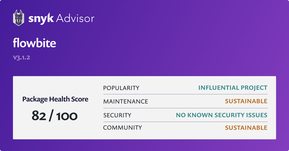 flowbite - npm Package Health Analysis | Snyk flowbite - npm Package Health Analysis | Snyk