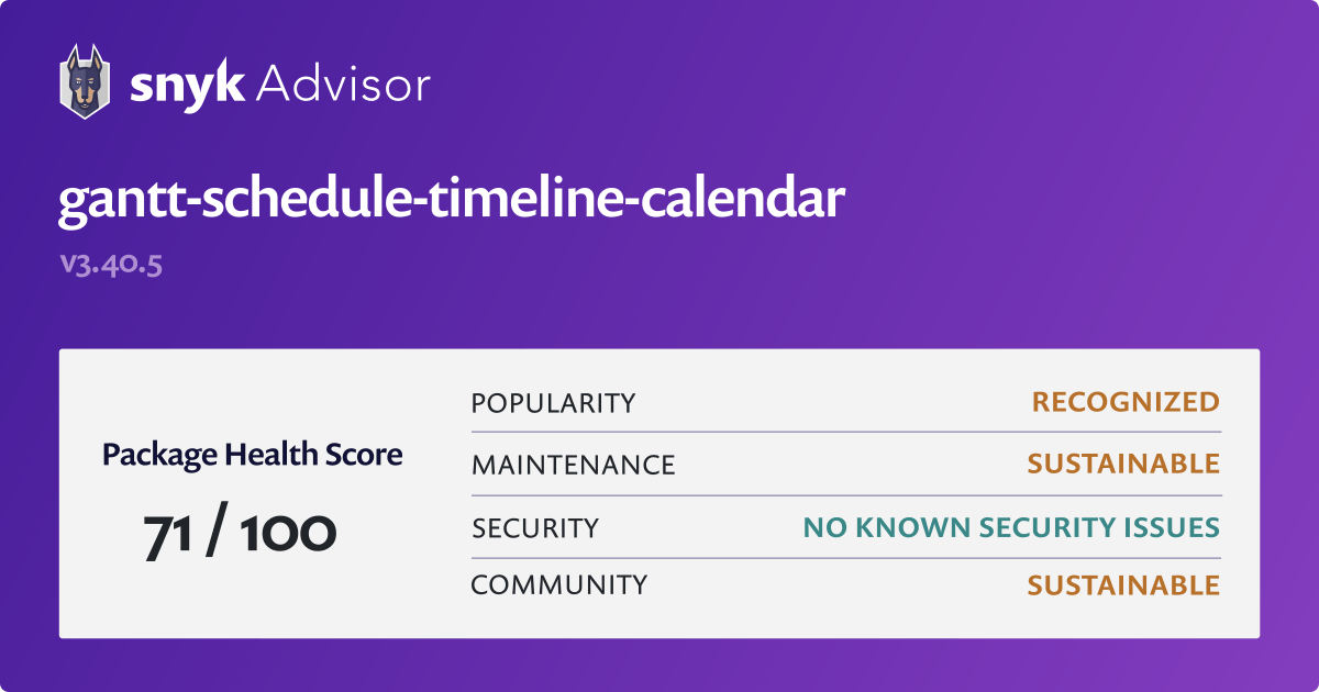 gantt-schedule-timeline-calendar - npm package | Snyk gantt-schedule-timeline-calendar - npm package | Snyk