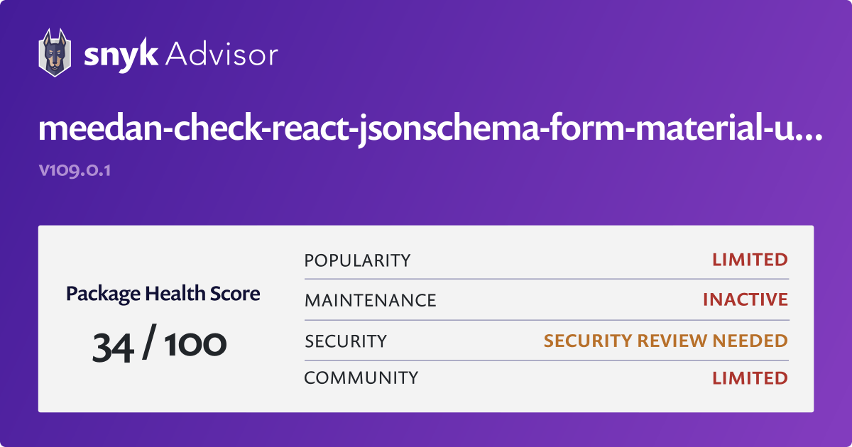Meedan Check React Jsonschema Form Material Ui Npm Package Snyk