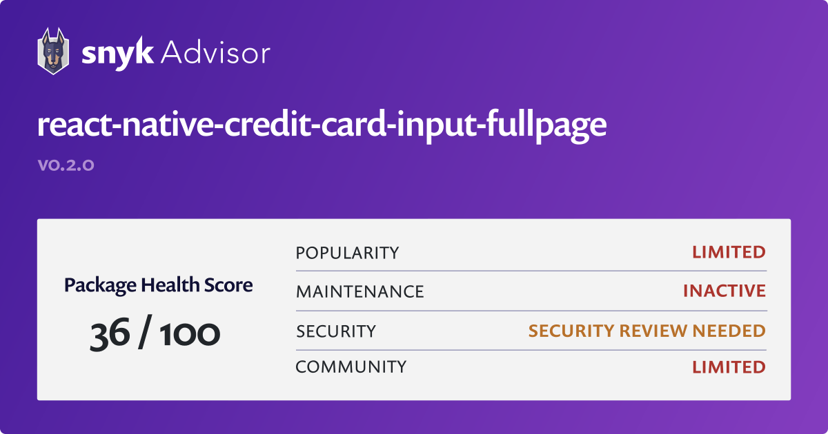 react-native-credit-card-input-fullpage - npm package | Snyk react-native-credit-card-input-fullpage - npm package | Snyk