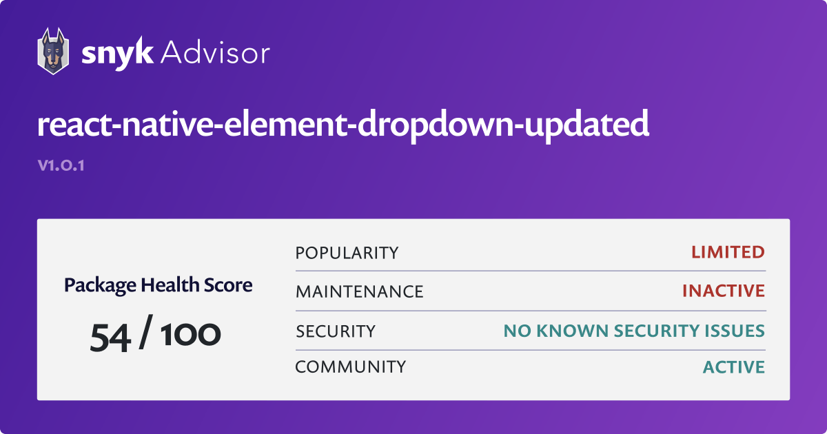 react-native-element-dropdown-updated - npm package | Snyk react-native-element-dropdown-updated - npm package | Snyk