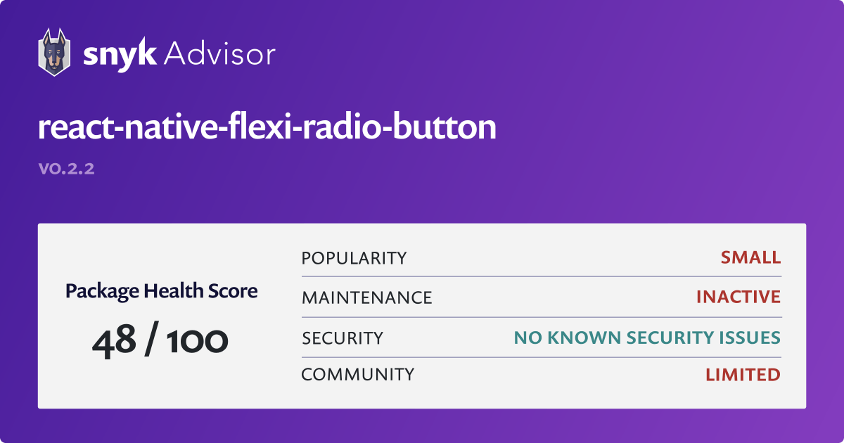 react-native-flexi-radio-button - npm package | Snyk react-native-flexi-radio-button - npm package | Snyk