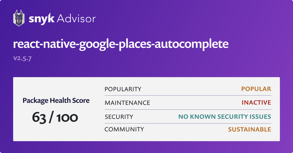 react-native-google-places-autocomplete - npm package | Snyk