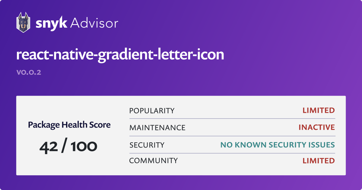 react-native-gradient-letter-icon - npm package | Snyk