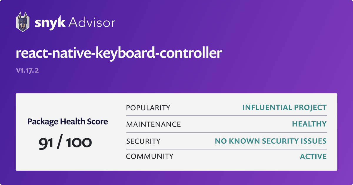 React Native Keyboard Controller Npm Package Snyk
