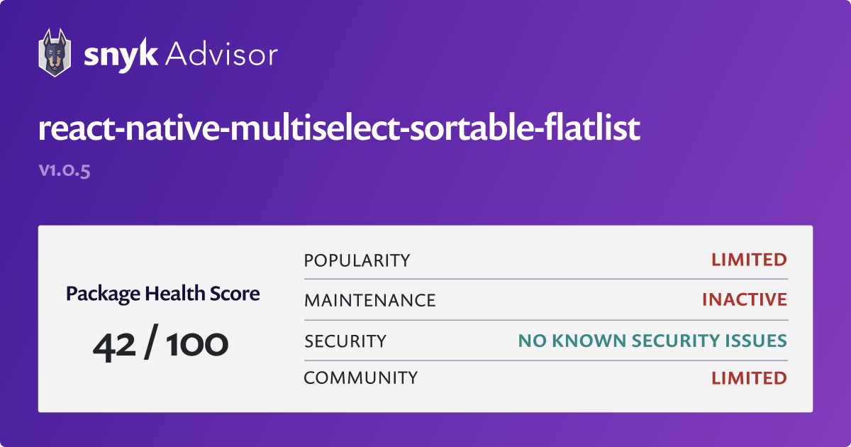 react-native-multiselect-sortable-flatlist - npm package | Snyk react-native-multiselect-sortable-flatlist - npm package | Snyk
