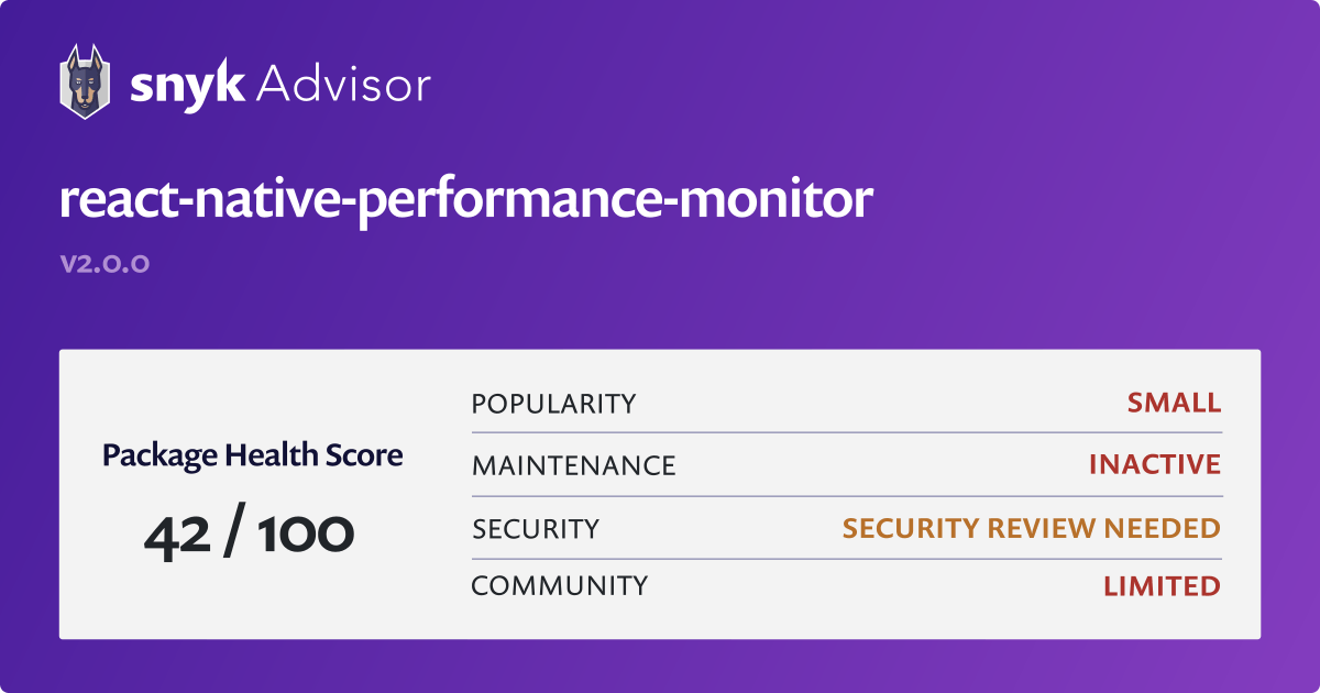 react-native-performance-monitor - npm package | Snyk react-native-performance-monitor - npm package | Snyk