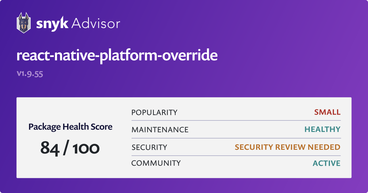 react-native-platform-override - npm package | Snyk react-native-platform-override - npm package | Snyk