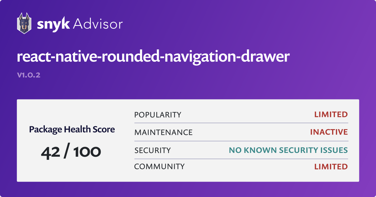 React Native Rounded Navigation Drawer Npm Package Snyk
