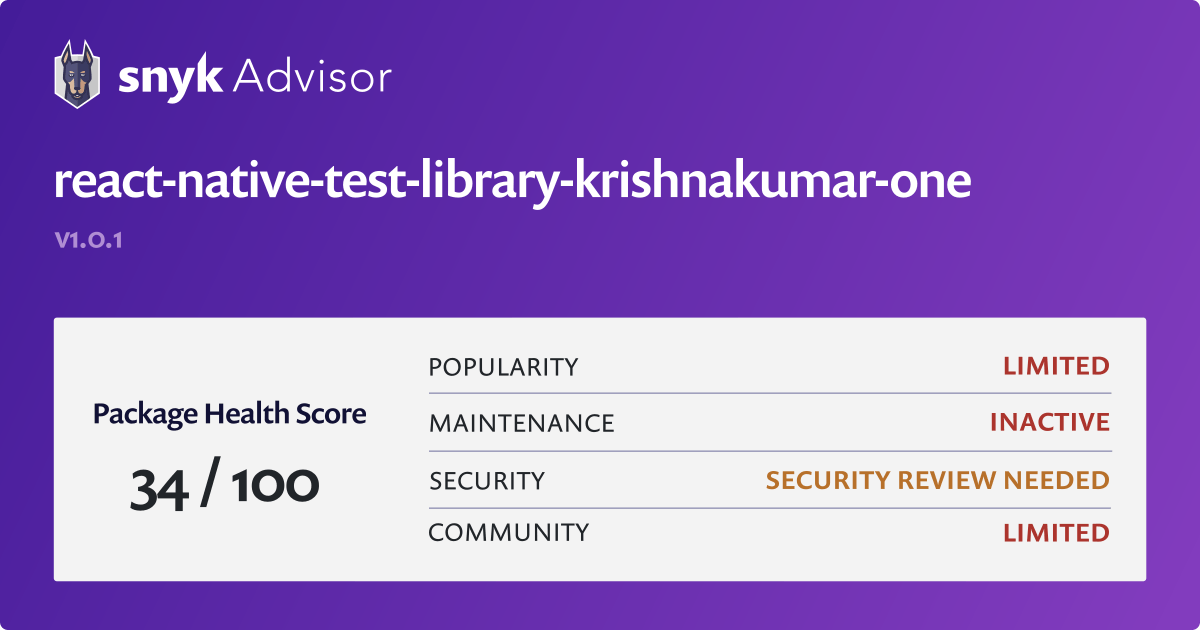 react-native-test-library-krishnakumar-one - npm package | Snyk react-native-test-library-krishnakumar-one - npm package | Snyk