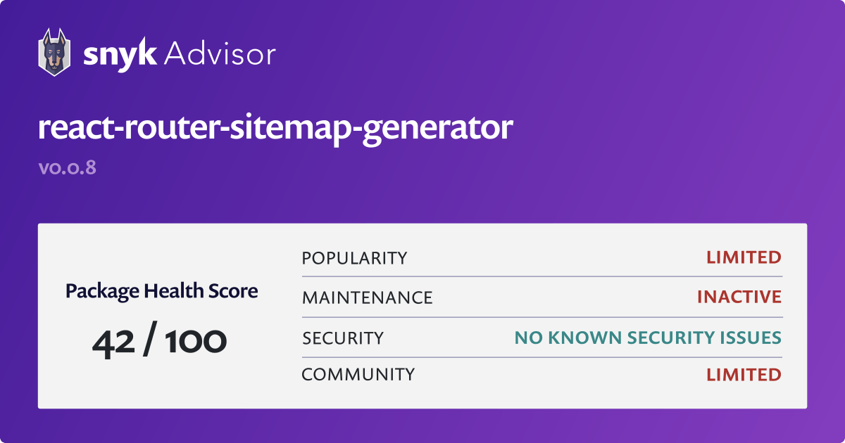react-router-sitemap-generator - npm package | Snyk react-router-sitemap-generator - npm package | Snyk