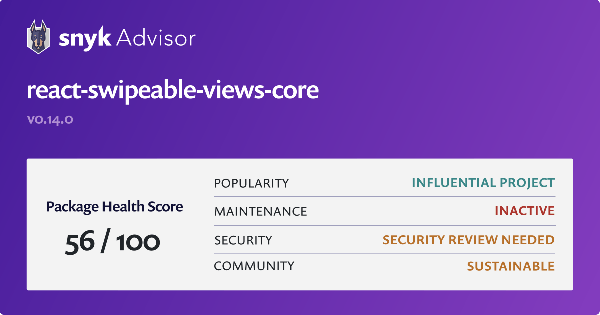 React Swipeable Views Core Npm Package Snyk