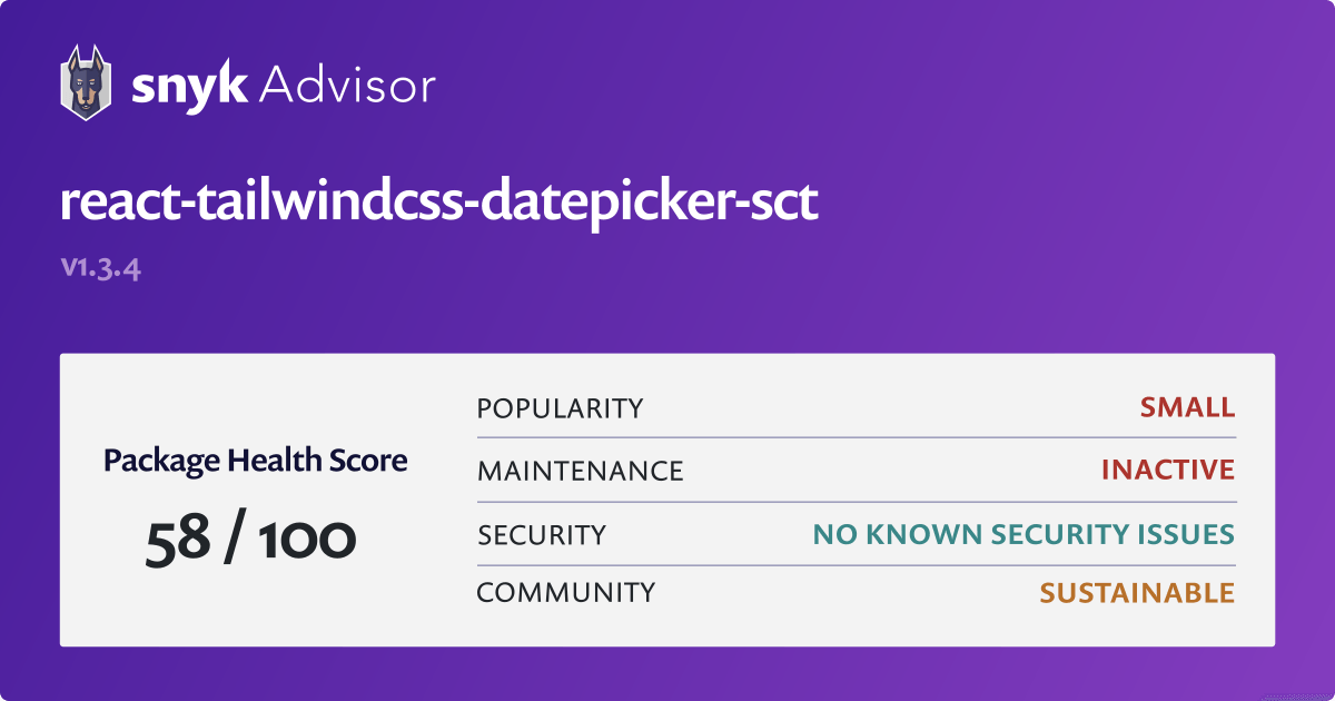 react-tailwindcss-datepicker-sct - npm package | Snyk react-tailwindcss-datepicker-sct - npm package | Snyk