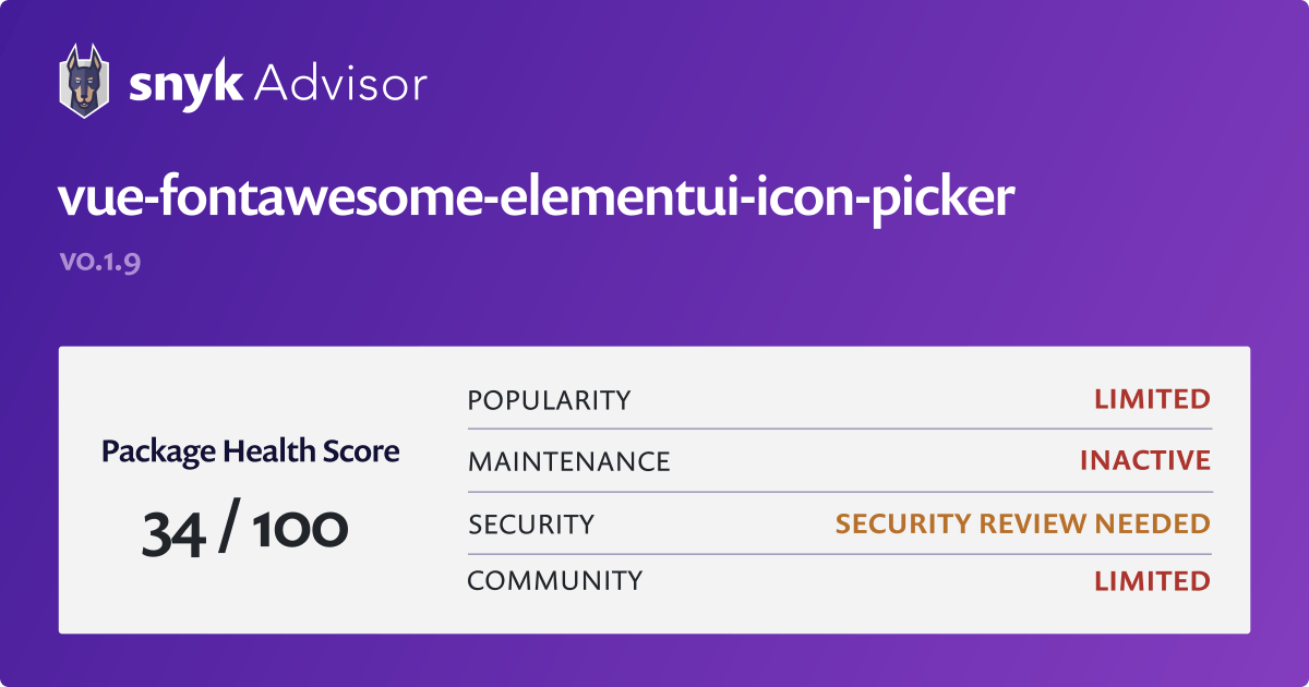 Vue Fontawesome Elementui Icon Picker Npm Package Snyk