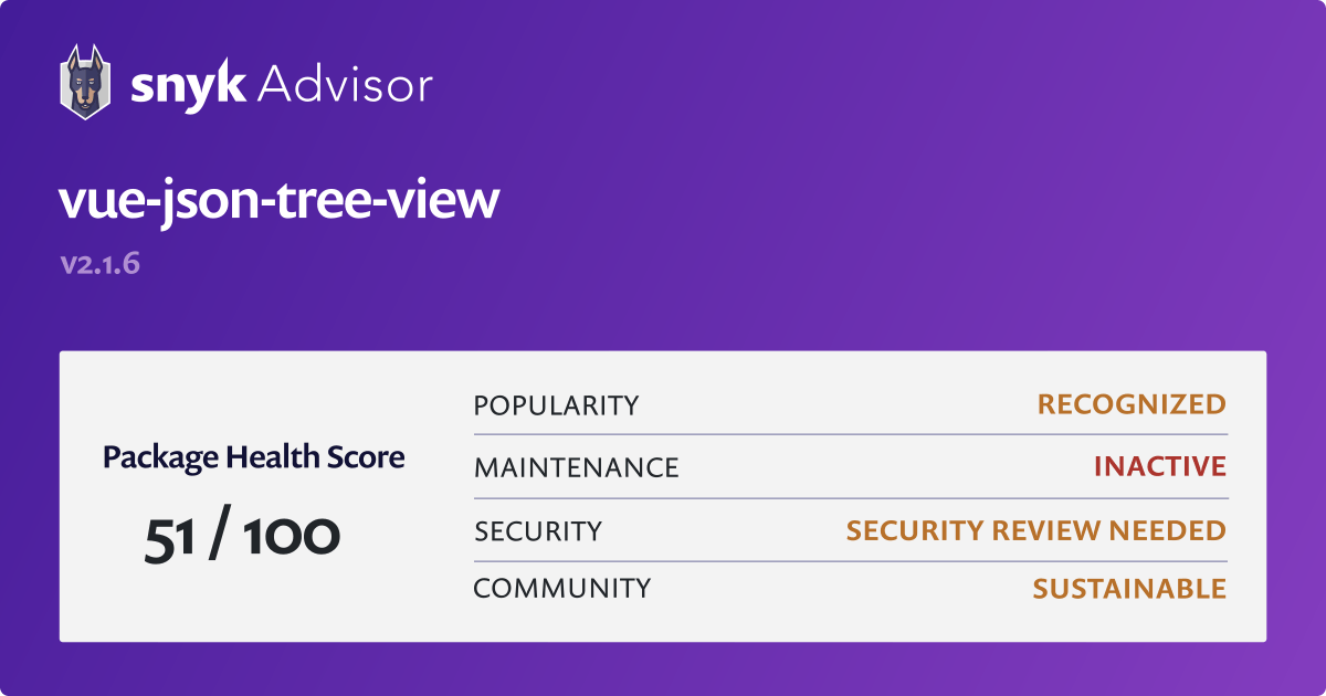 Vue json tree view Npm Package Health Analysis Snyk vue-json-tree-view-npm-package-health-analysis-snyk