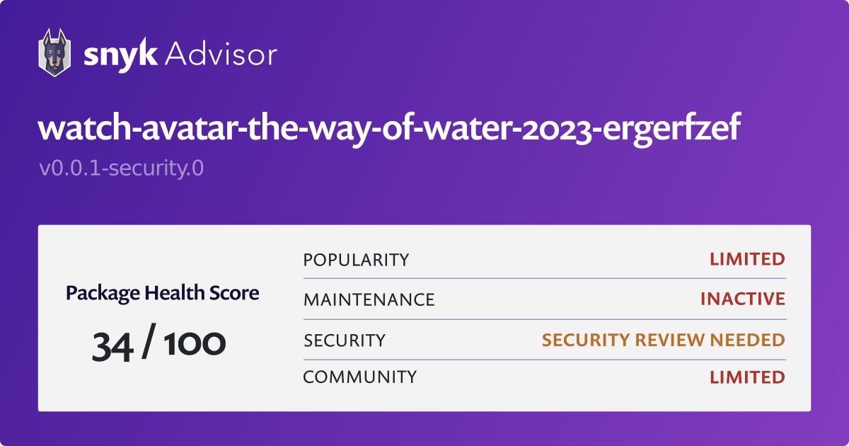 watch-avatar-the-way-of-water-2023-ergerfzef - npm package | Snyk