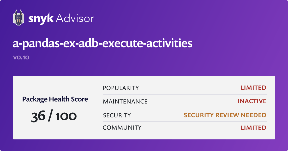 A Pandas Ex Adb Execute Activities Python Package Snyk 4633