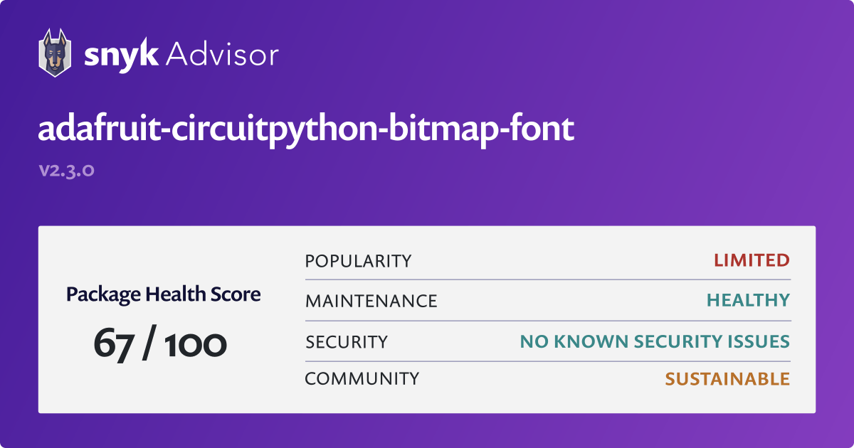 Adafruit Circuitpython Bitmap Font Python Package Snyk 5168