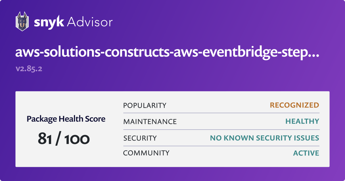 Aws Solutions Constructsaws Eventbridge Stepfunctions Python Package Snyk
