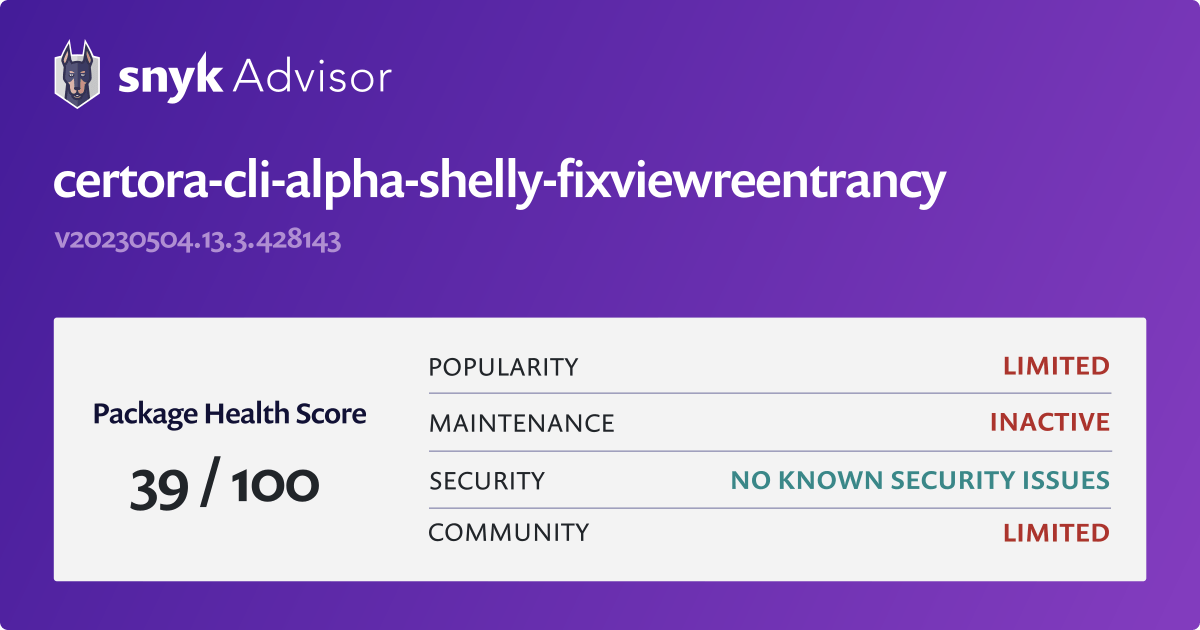 certora-cli-alpha-shelly-fixviewreentrancy - Python package | Snyk certora-cli-alpha-shelly-fixviewreentrancy - Python package | Snyk