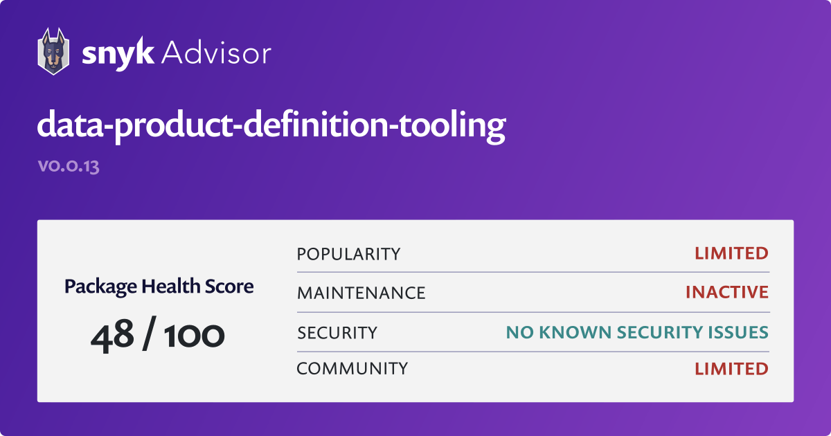 data-product-definition-tooling - Python package | Snyk data-product-definition-tooling - Python package | Snyk